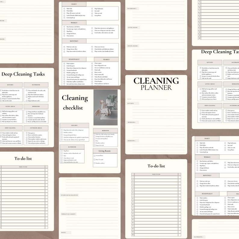 Cleaning Planner | Cleaning Checklist | Cleaning Schedule | to Do List ...