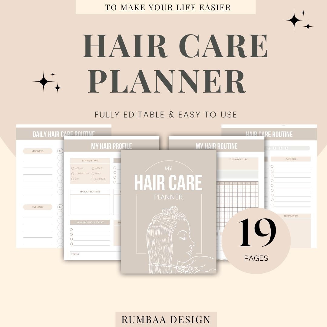Hair Care Planner | Hair Routine Tracker | Hair Growth Goals | Hair ...