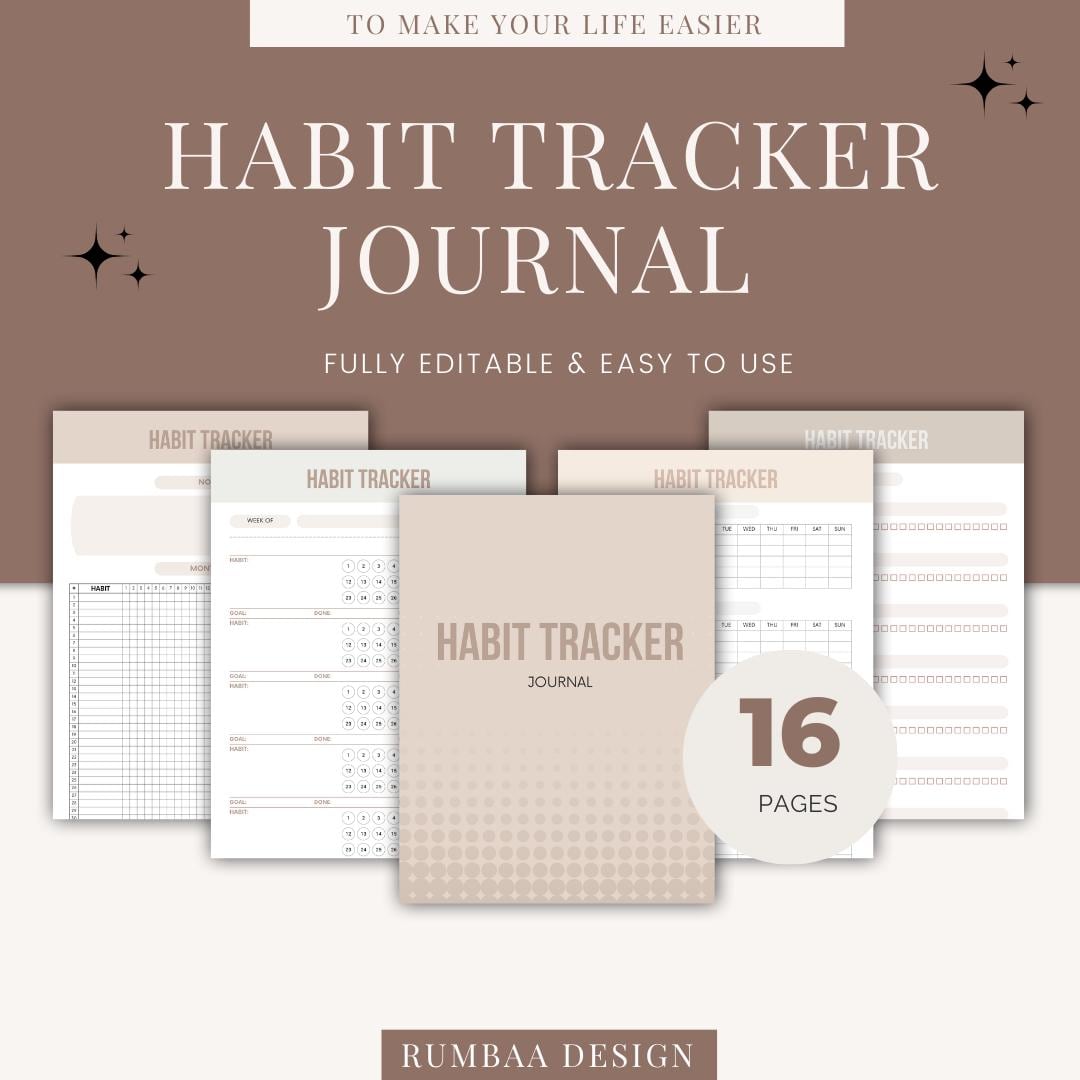 Habit Tracker Journal, Daily Habit Planner, Productivity Journal, Goal ...