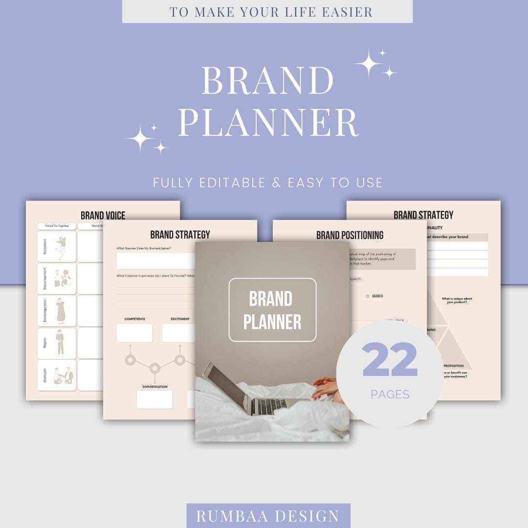 Branding Planner Small Business Planner Business Branding Brand Vision ...