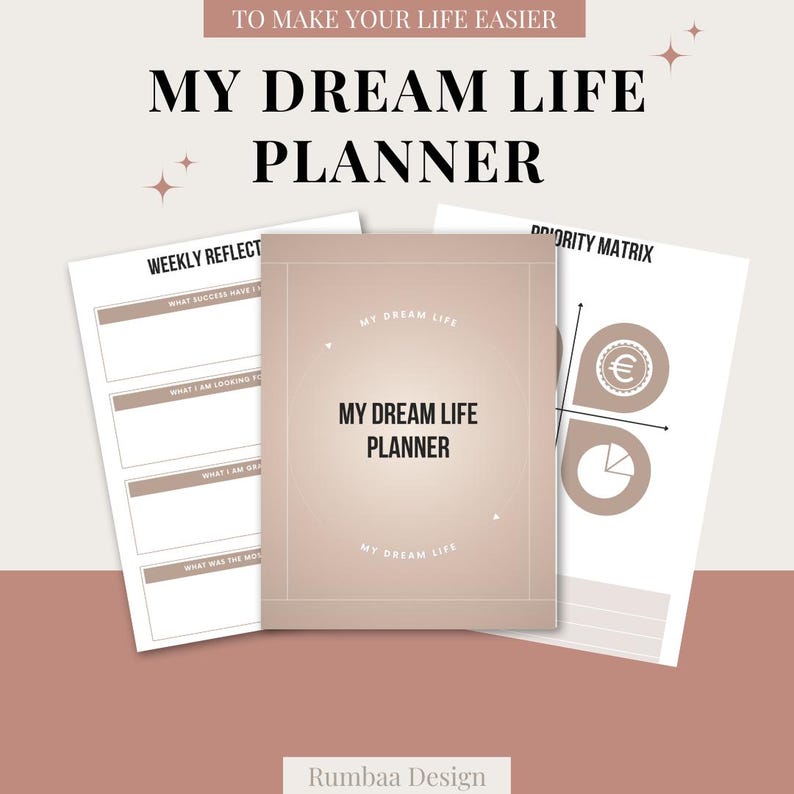 My Dream Life Planner | Goal Setting Planner | Vision Board Planner ...