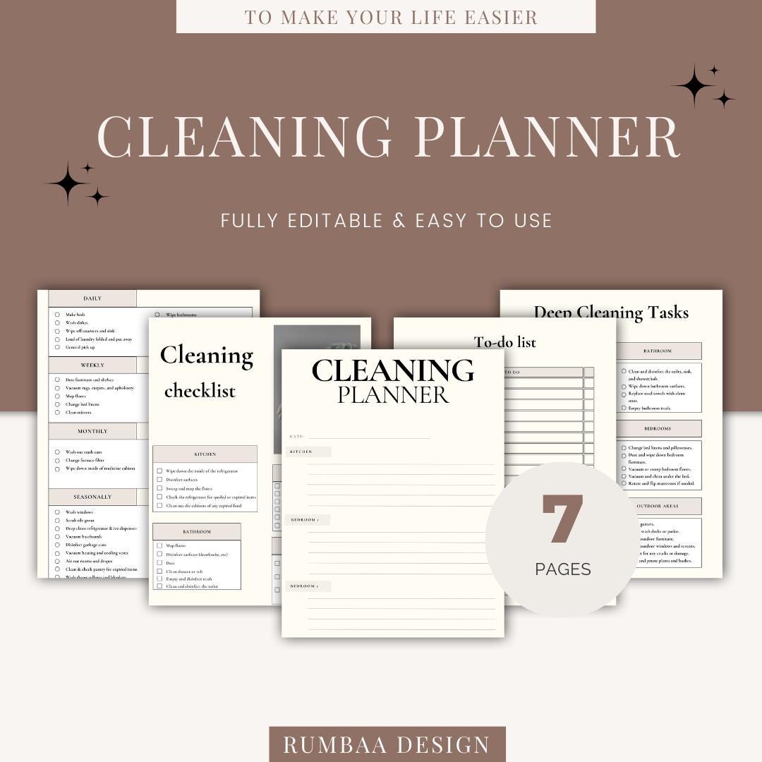 Cleaning Planner | Cleaning Checklist | Cleaning Schedule | to Do List ...