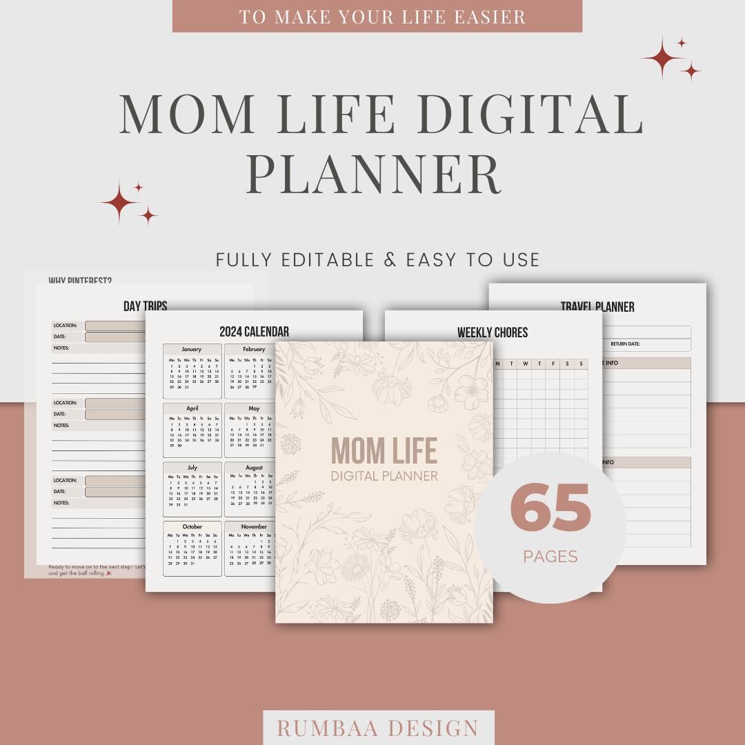 Mom Life Digital Planner | Busy Mom Planner | Digital Mom Organizer ...