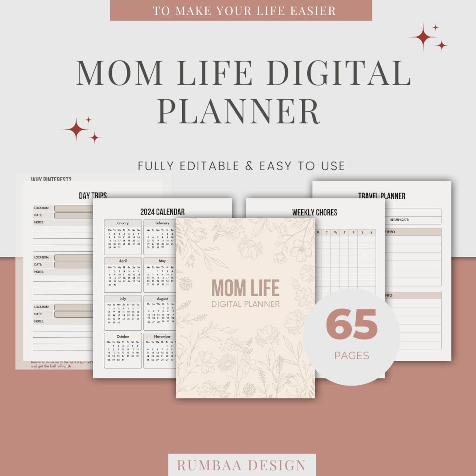 Mom Life Digital Planner | Busy Mom Planner | Digital Mom Organizer ...