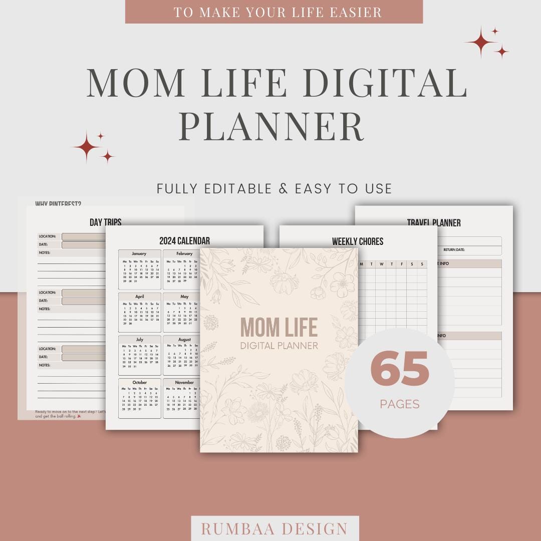 Mom Life Digital Planner | Busy Mom Planner | Digital Mom Organizer ...