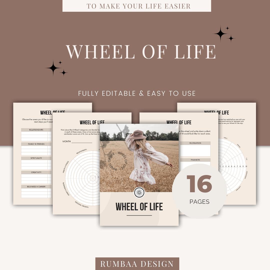 Wheel of Life | Life Balance Wheel | Digital Life Coach Journal Pages ...