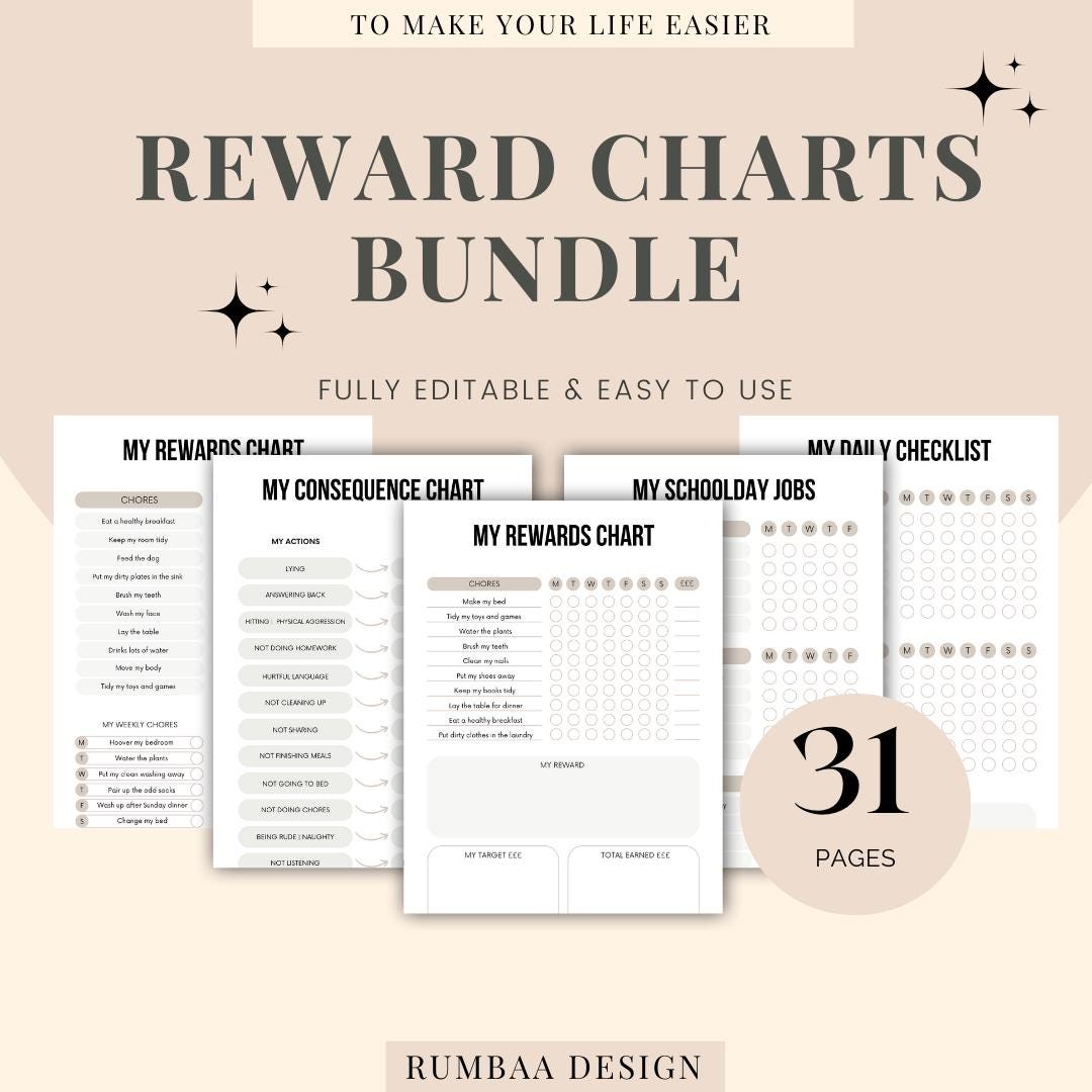 Reward Charts Bundle | Reward System for Kids | Printable Reward ...