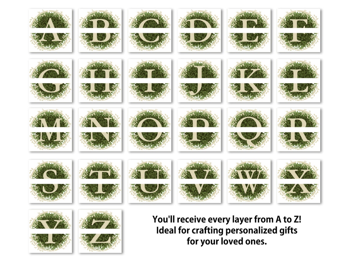 3D Split Monogram Shadow Box Featuring Letters From A to Z ...