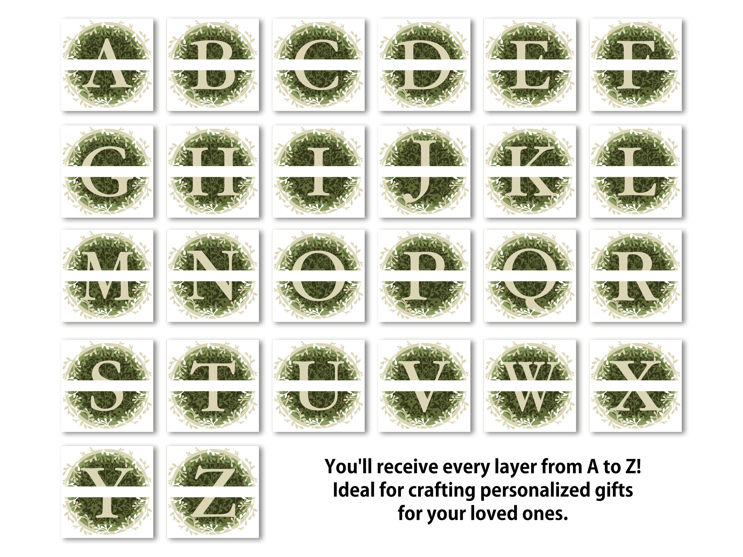 3D Split Monogram Shadow Box Featuring Letters From A to Z ...