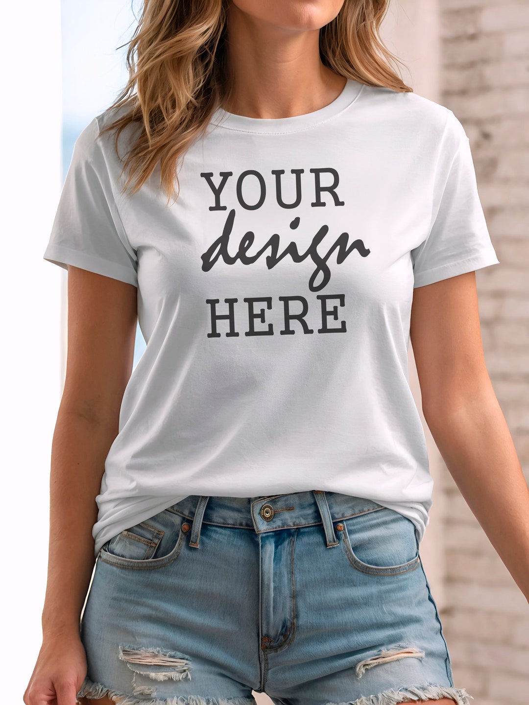 Bella Canvas 3001 White Shirt Mockup, White Tee Model Mockup, 3001 Tee ...