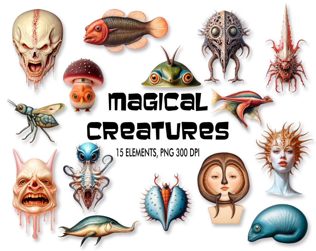 Magical Creatures Clipart, Magic School Clipart, School of Wizardry ...