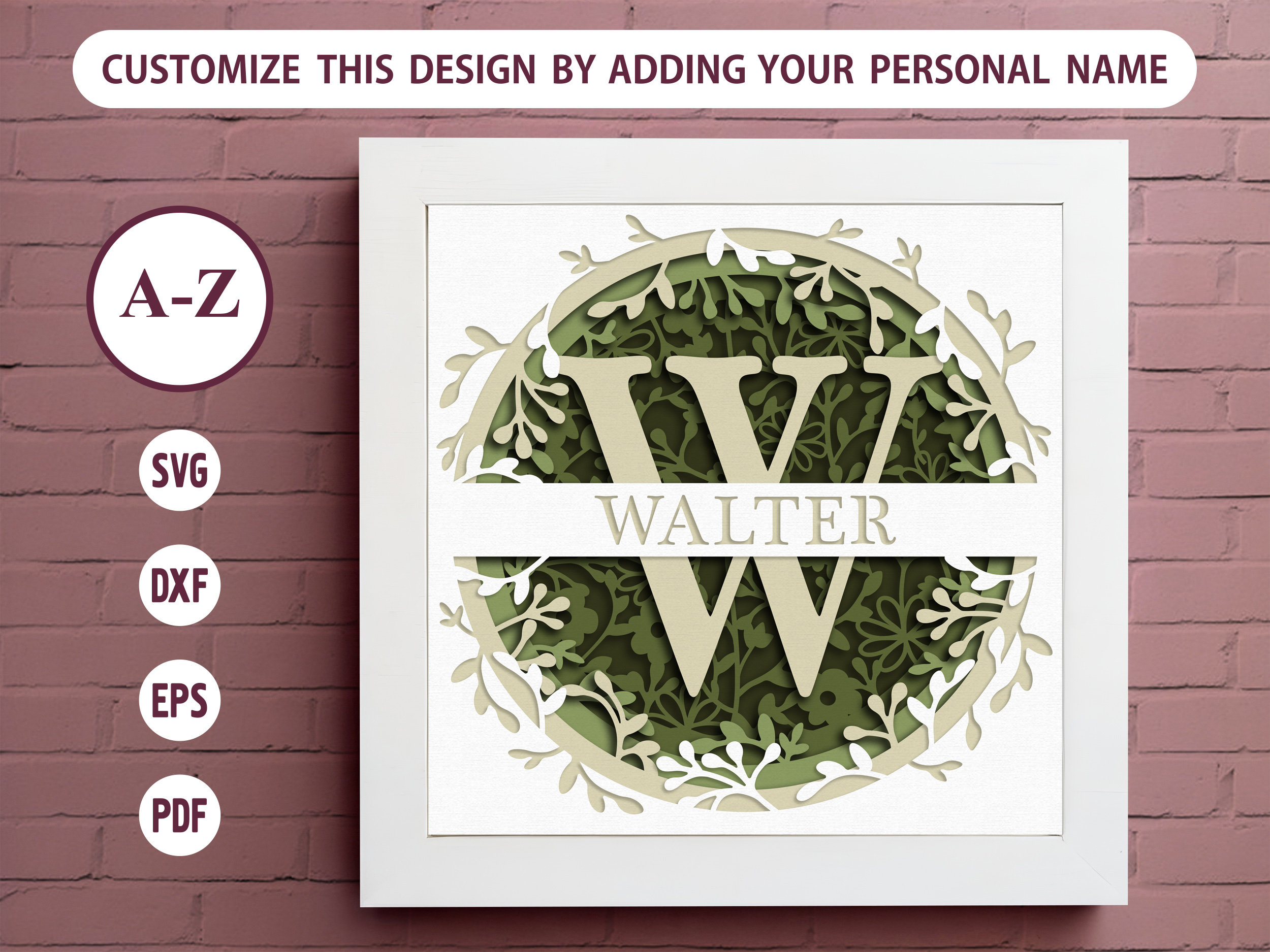 3D Split Monogram Shadow Box Featuring Letters From A to Z ...