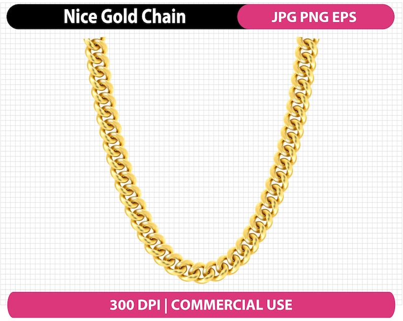 Nice Gold Chain JPG PNG EPS - Etsy