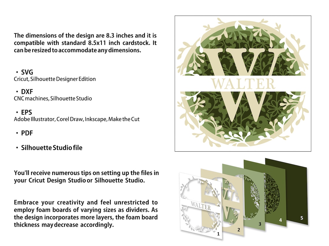 3D Split Monogram Shadow Box Featuring Letters From A to Z ...