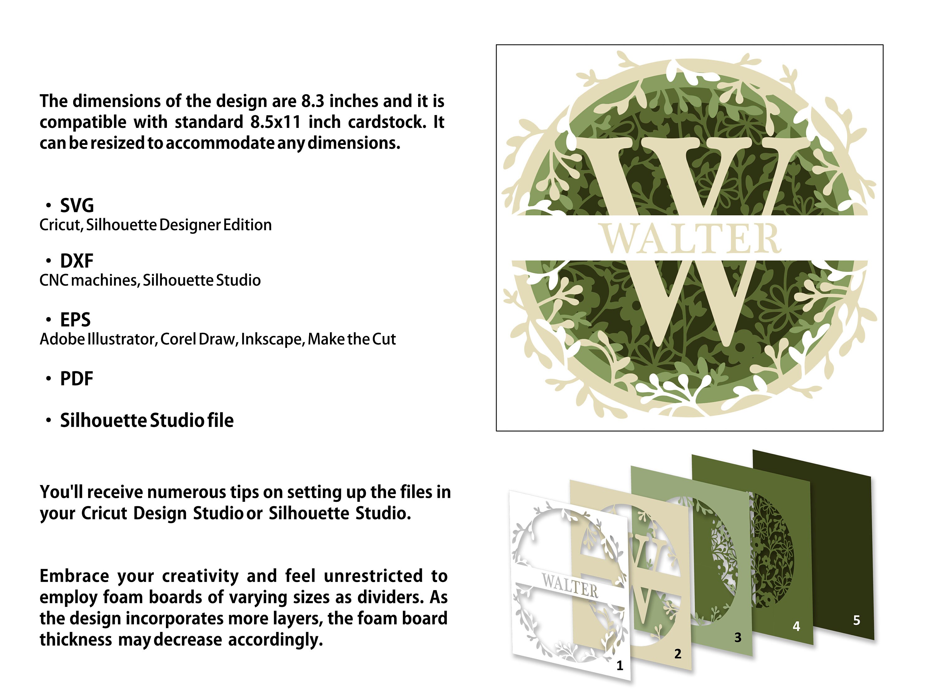 3D Split Monogram Shadow Box Featuring Letters From A to Z ...