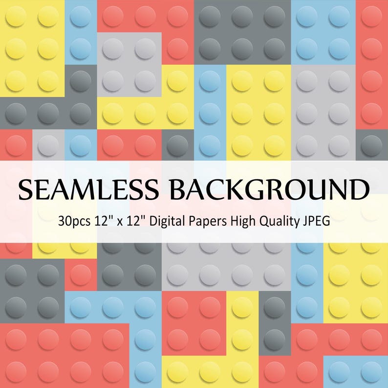 Colorful Toy Bricks Digital Papers, Colorful Building Blocks Background ...