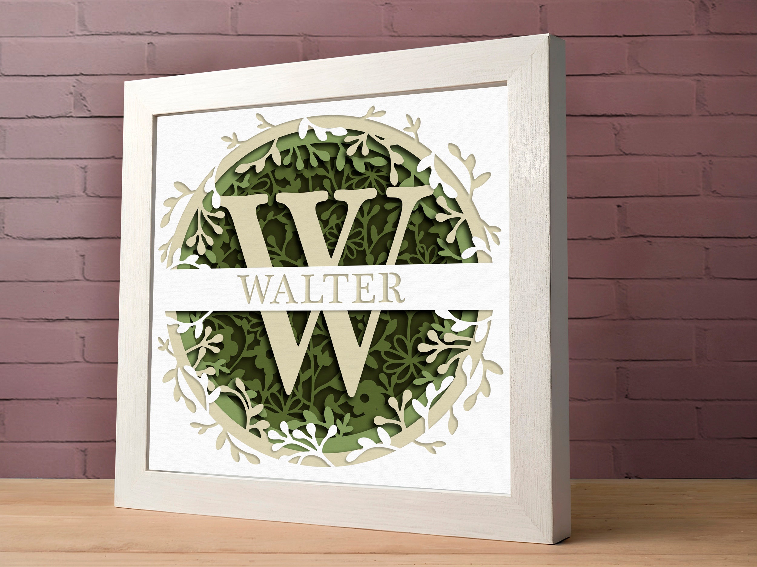 3D Split Monogram Shadow Box Featuring Letters From A to Z. Personalized Name, Family Initials ...