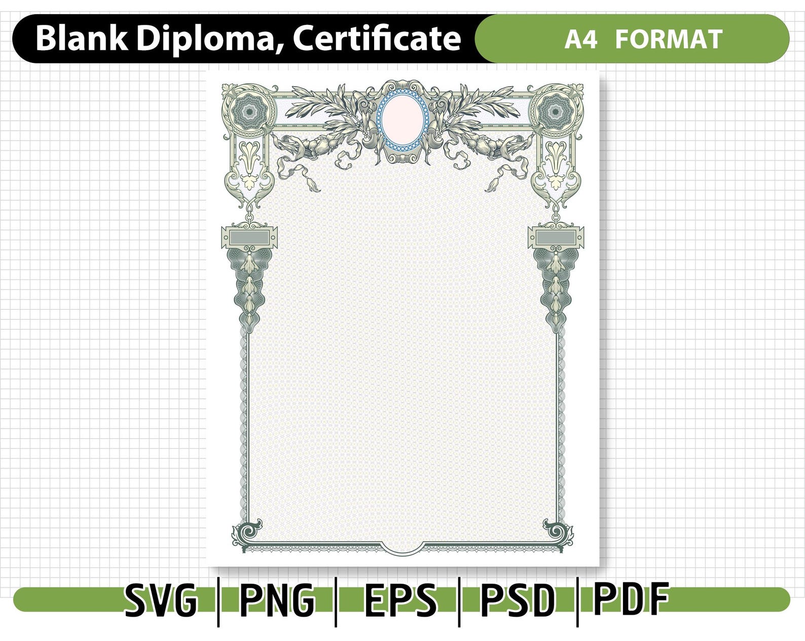 Blank Diploma, Certificate, Blank Certificate, Award Frame, Frame ...