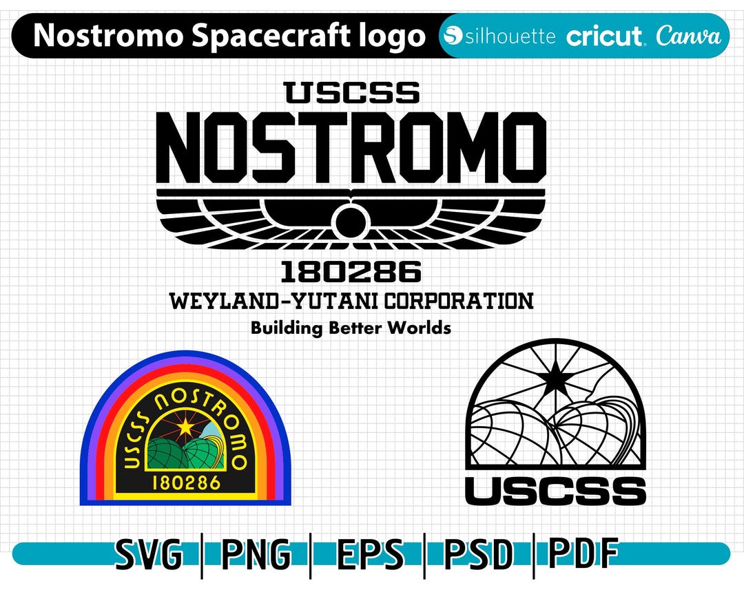 Three Nostromo Logos Formats for Cricut. Printable Designs for T-shirts ...