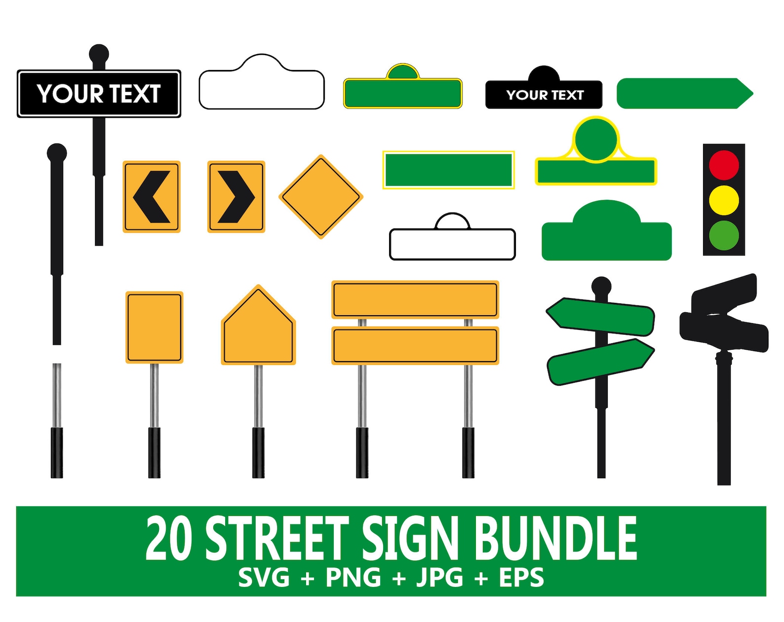 Street Sign Svg Bundle, Street Sign Png, Street Sign Name, Road Sign ...