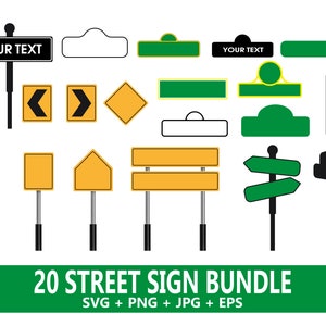 Street Sign Svg Bundle, Street Sign Png, Street Sign Name, Road Sign ...