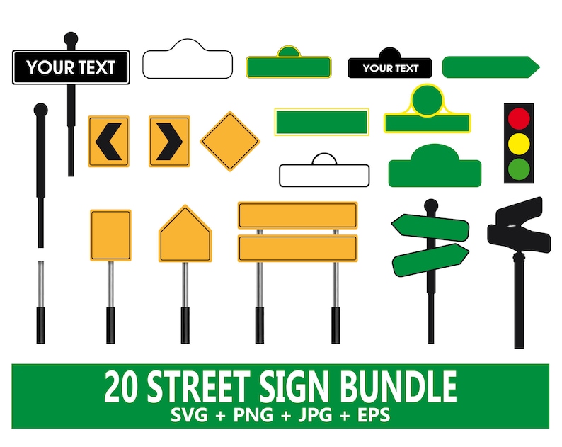 Street Sign Svg Bundle, Street Sign Png, Street Sign Name, Road Sign ...