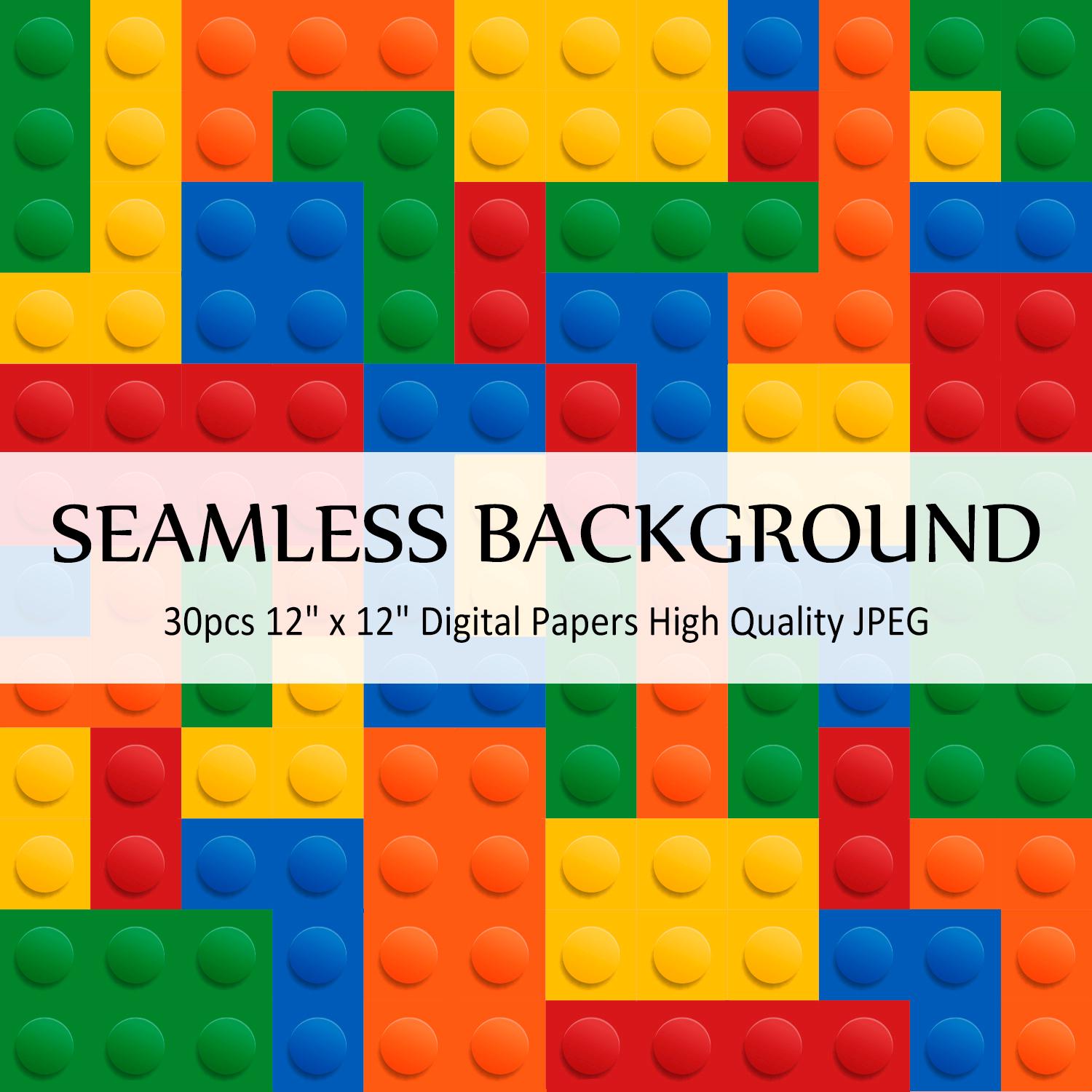 Colorful Toy Bricks Digital Papers, Colorful Building Blocks Background ...