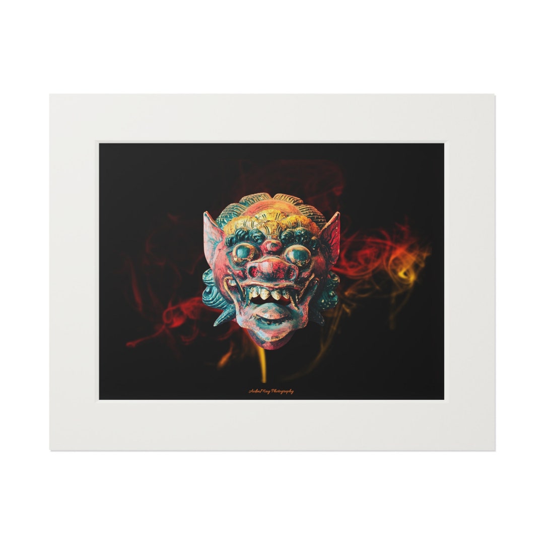 Demon Mask Design Art Tattoo Style Gothic Fine Art Prints passepartout ...