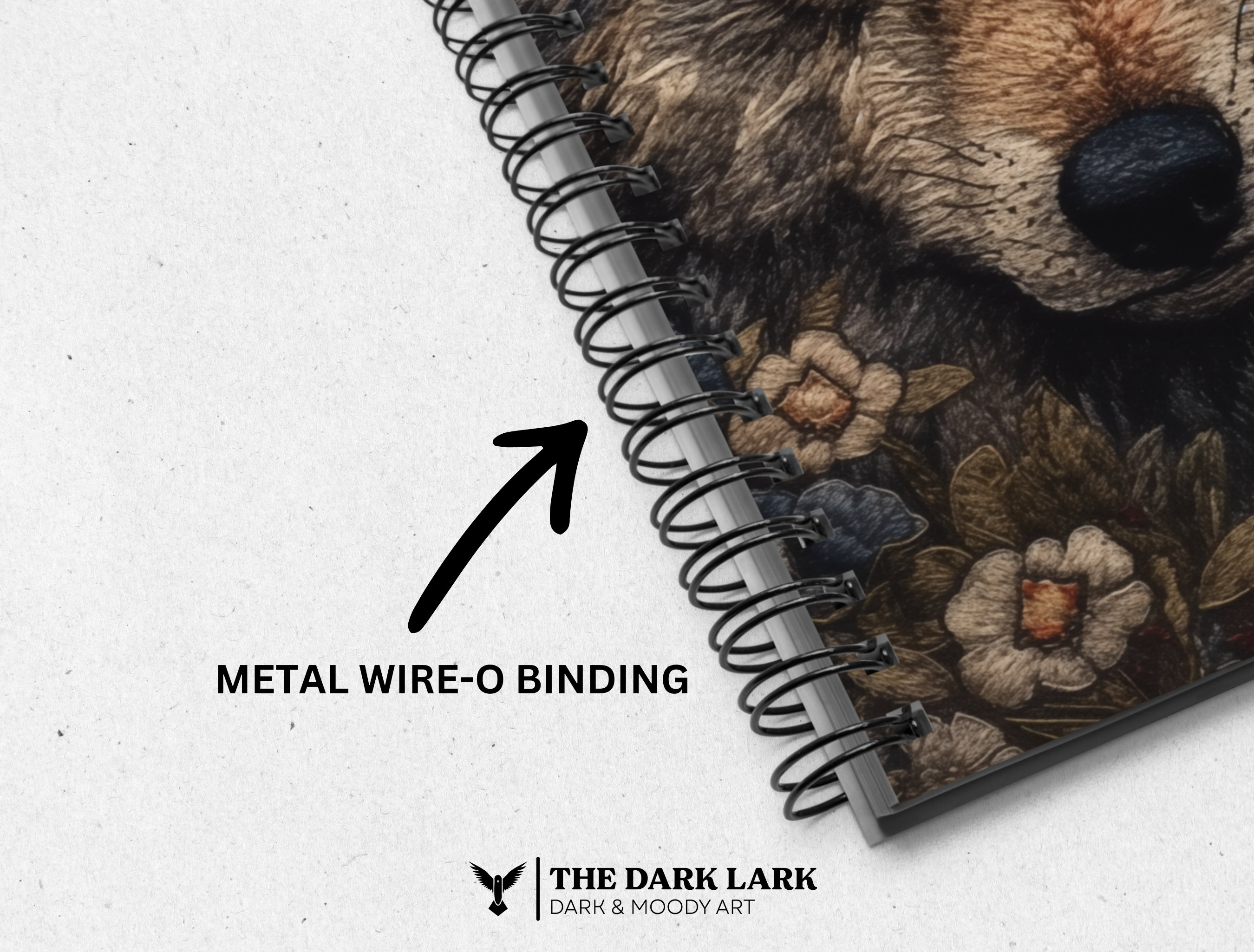 Dark Moody Wolf Notebook Dark Academia Embroider Gothic Cottagecore ...