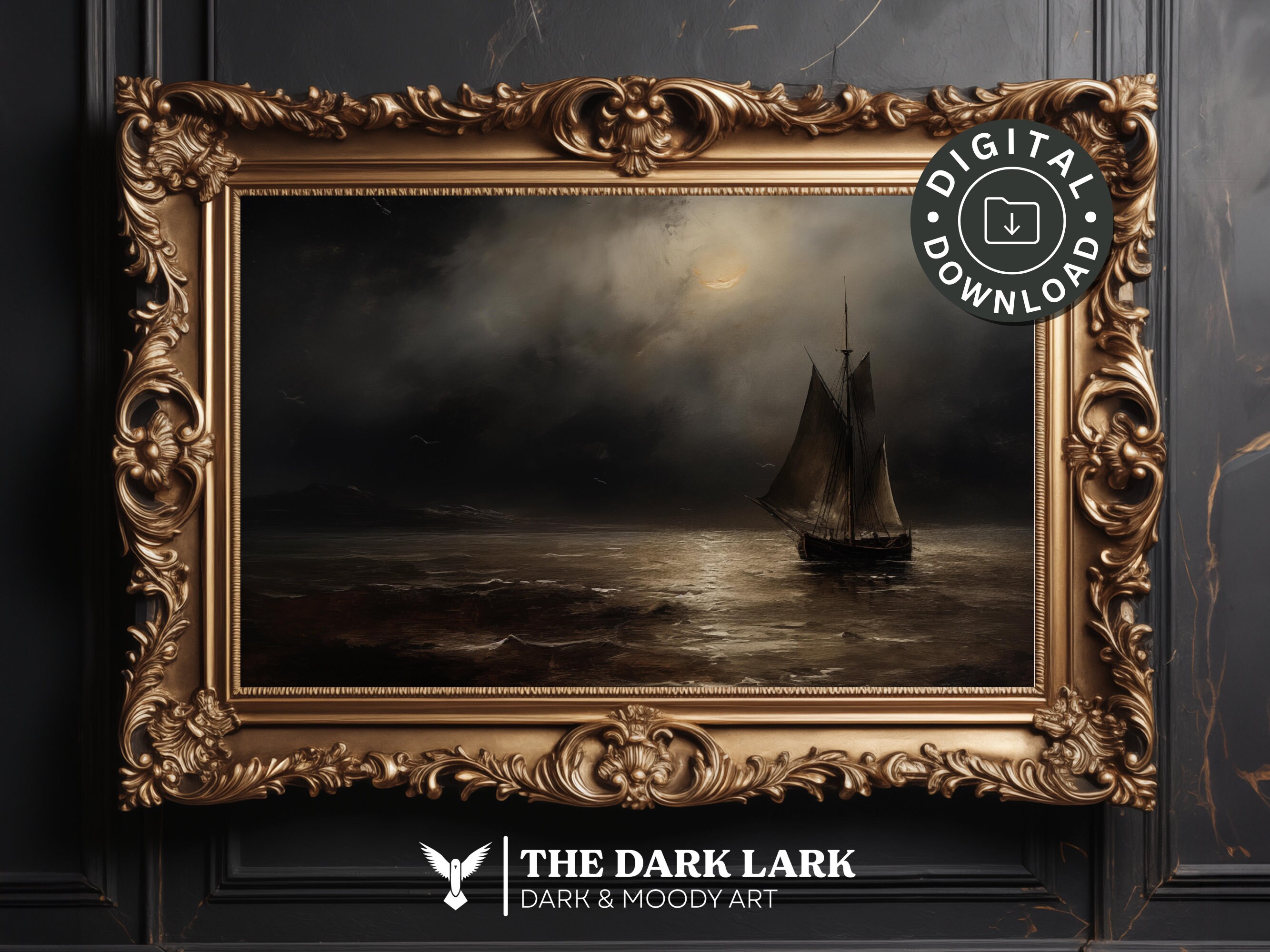 Dark and Moody Wall Art PRINTABLE Nautical Digital Download Print Moody ...