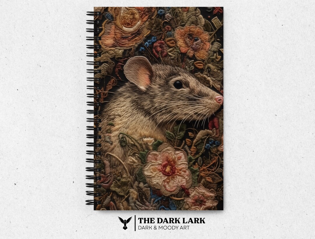 Dark Moody Rat Notebook Dark Academia Embroider Gothic Cottagecore ...