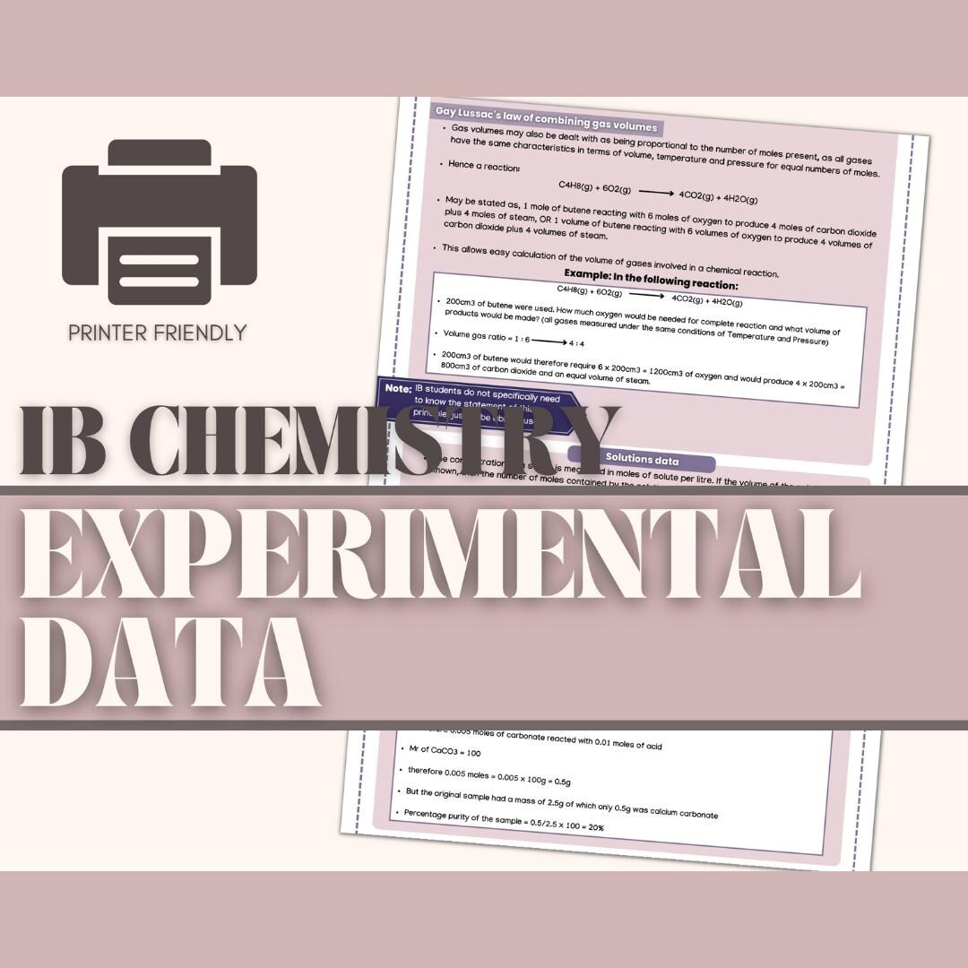 IB Chemistry Notes | Comprehensive Guide for Experimental Data ...