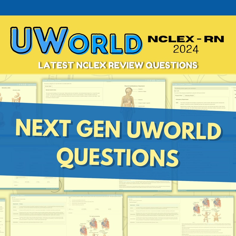 Uworld NCLEX-RN 2024 Next Gen Questions Comprehensive Digital Download ...