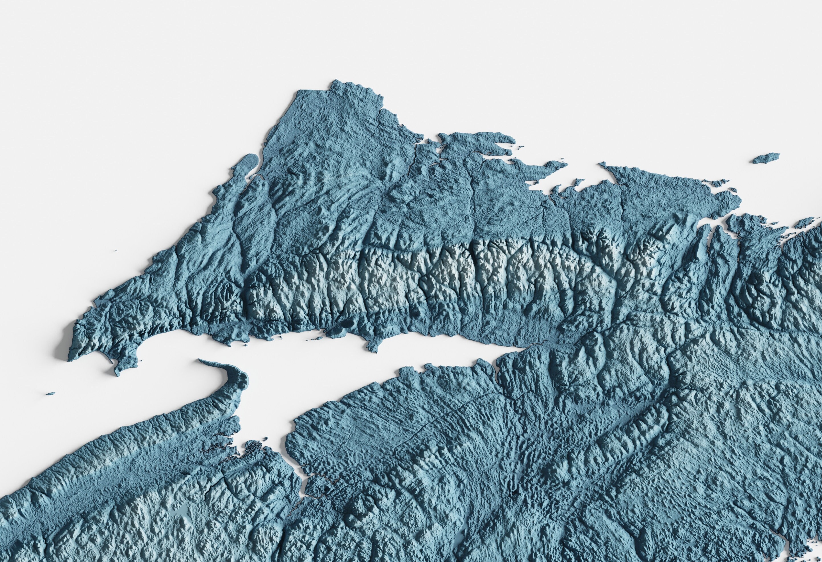 Nova Scotia Shaded Relief Map Print Topographic Map Art Terrain Relief ...
