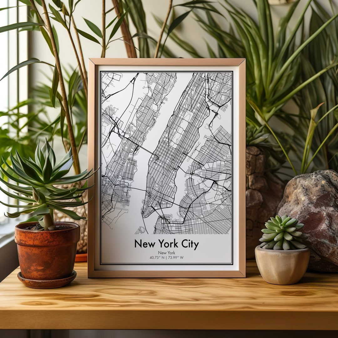 New York City Map Poster, Minimalist Map, New York Map Print, New York ...