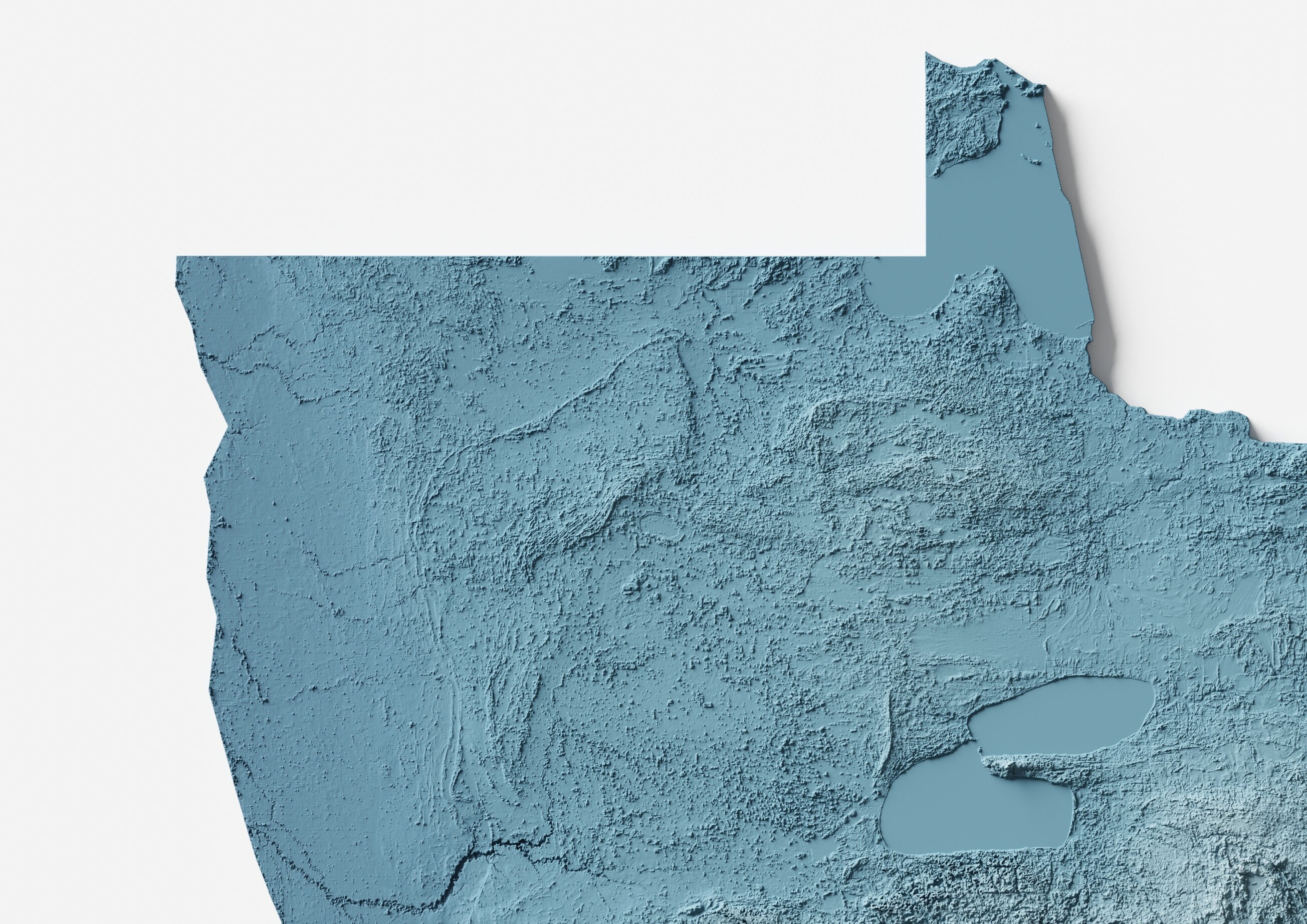 Minnesota Minimalist Relief Map Print Topographic Map Art Terrain ...