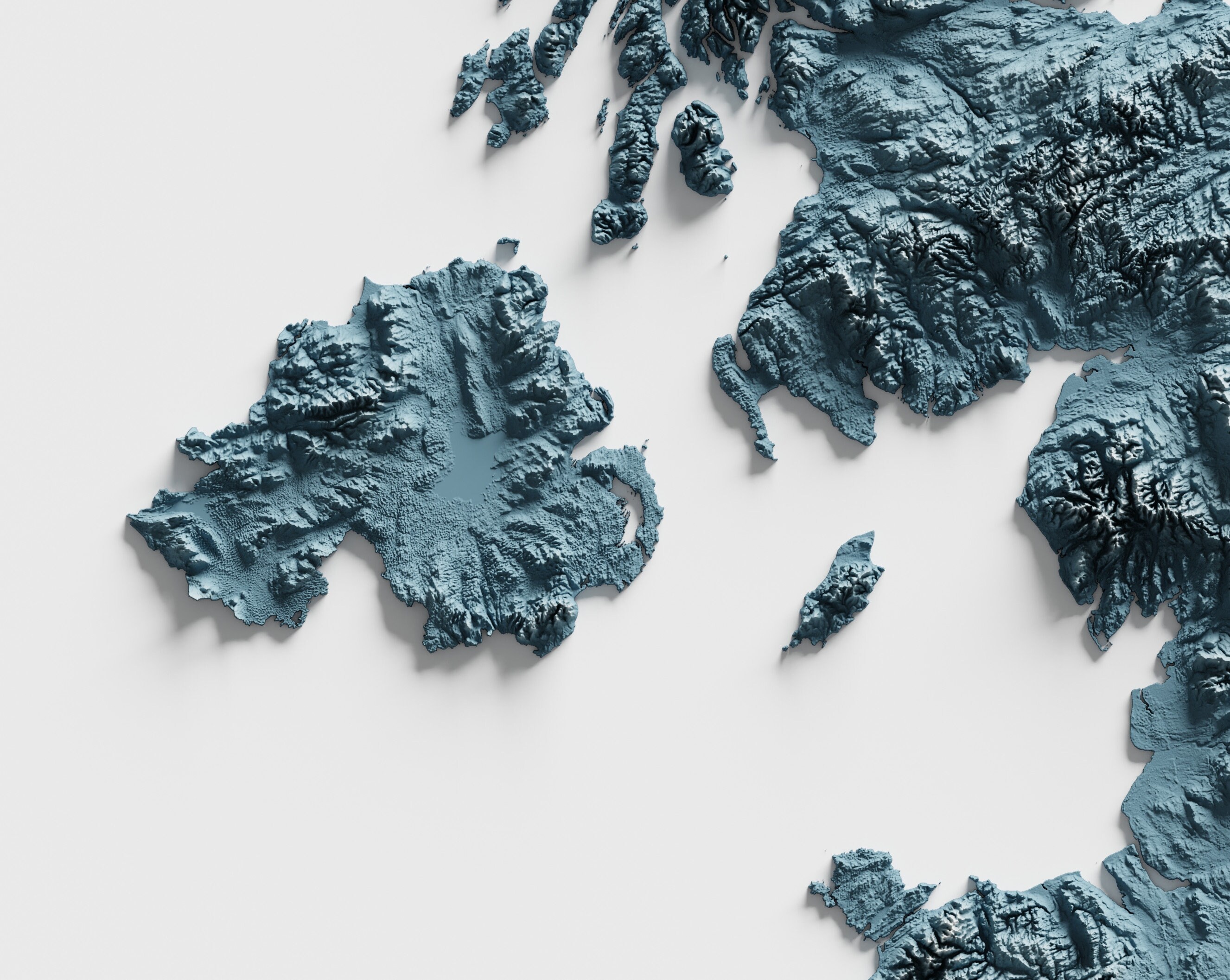 United Kingdom Minimalist Relief Map Print - Topographic - Map Art ...