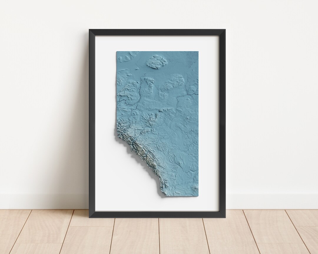 Carte du relief de l'Alberta - Carte topographique de l'Alberta - Etsy ...