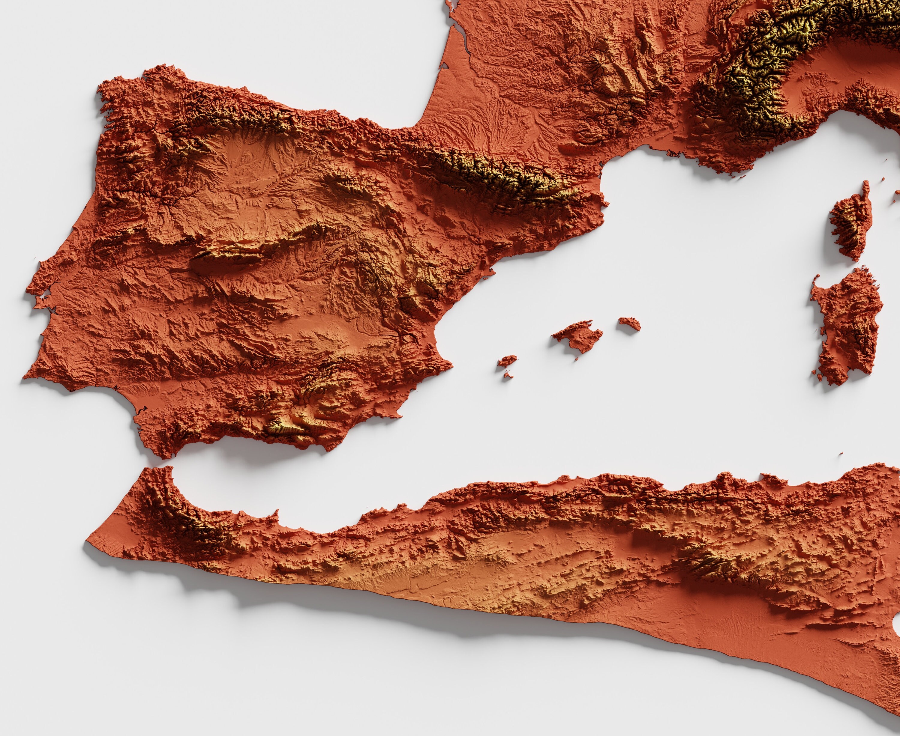 Roman Empire Minimalist Relief Map Print Topographic Map Art Terrain ...