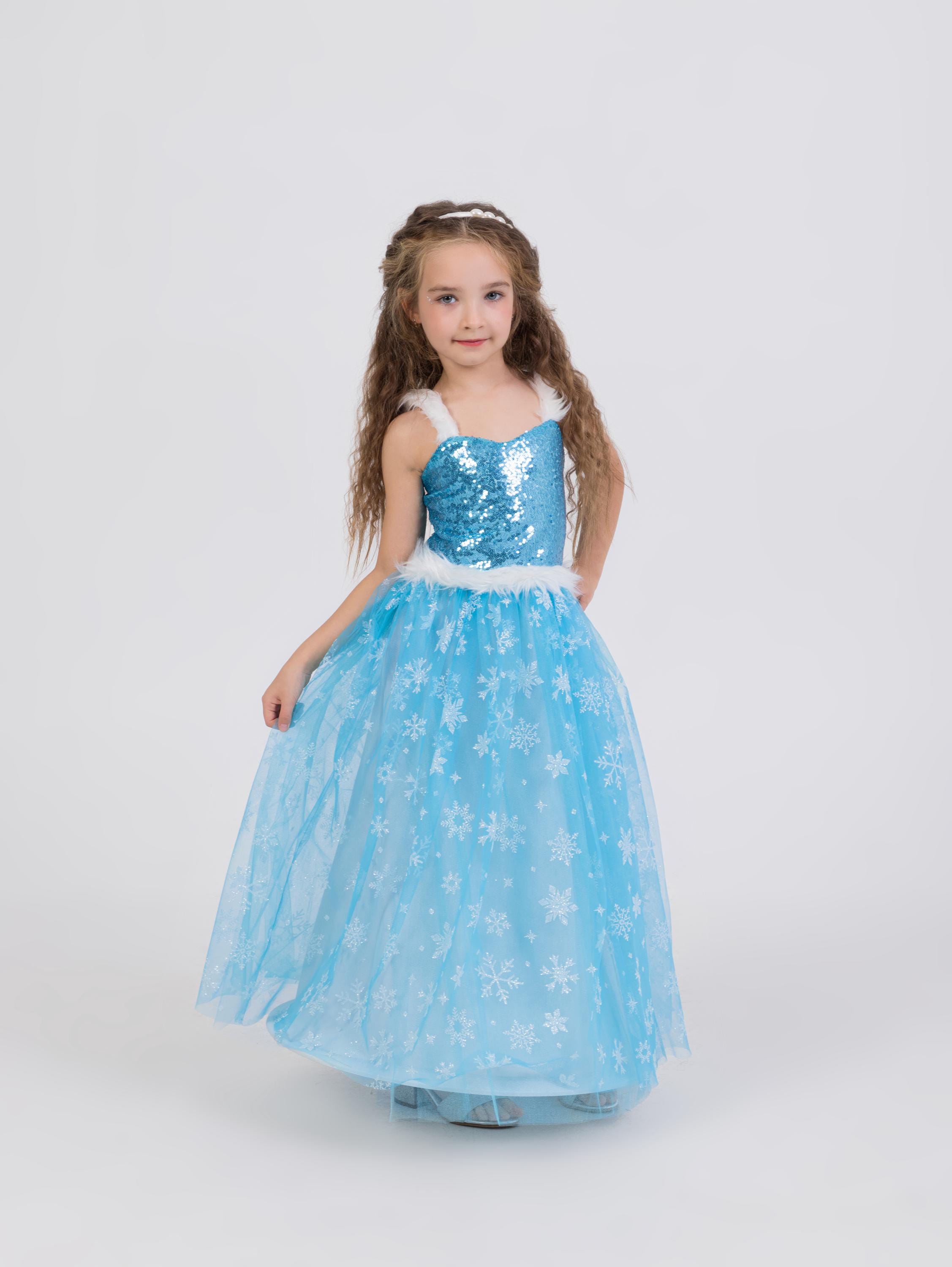 Elsa Costume Girls Princess Dress With Snowflake Tulle - Etsy