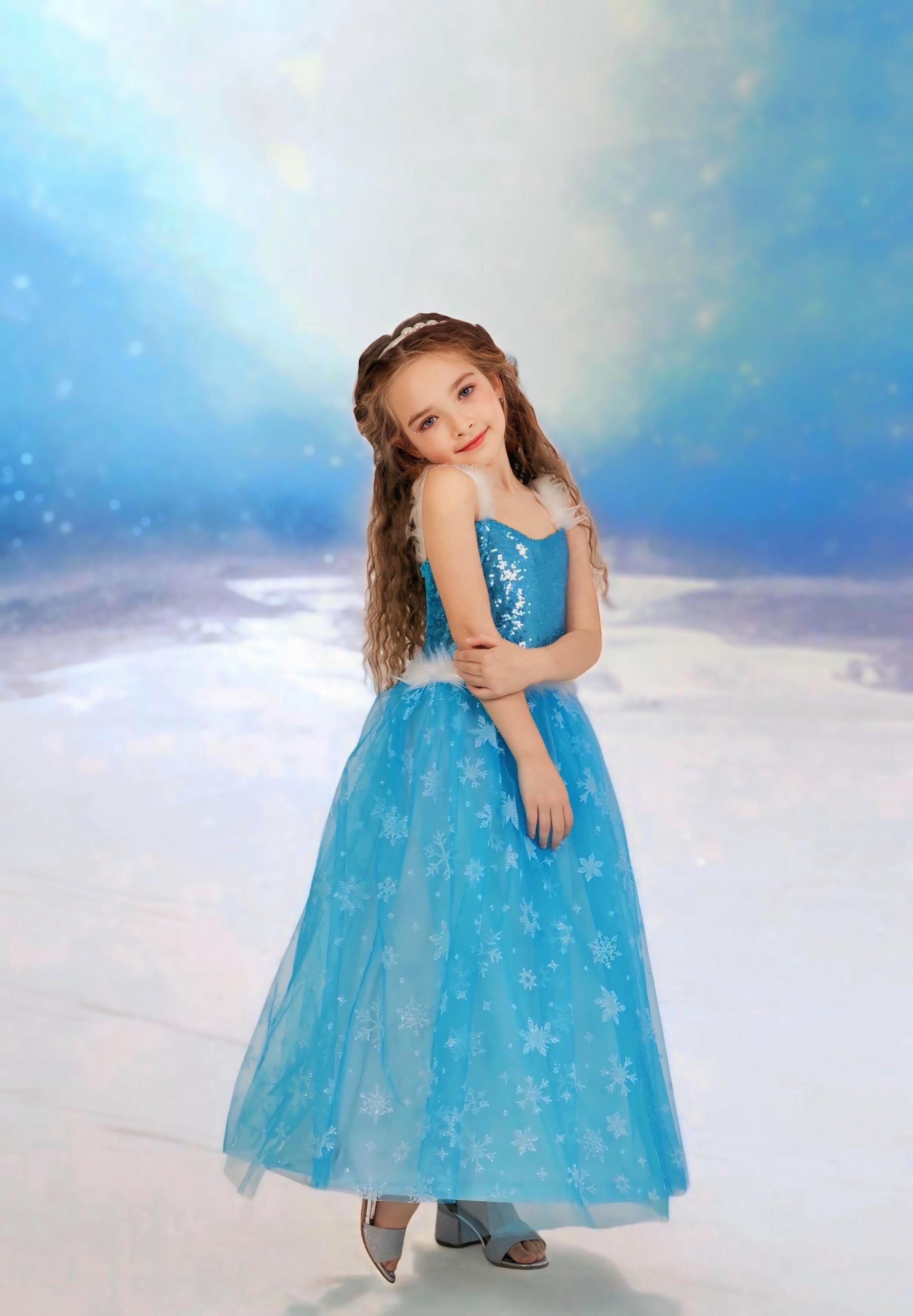 Elsa Costume Girls Princess , Dress for Elsa Cosplay , Girls Elsa ...