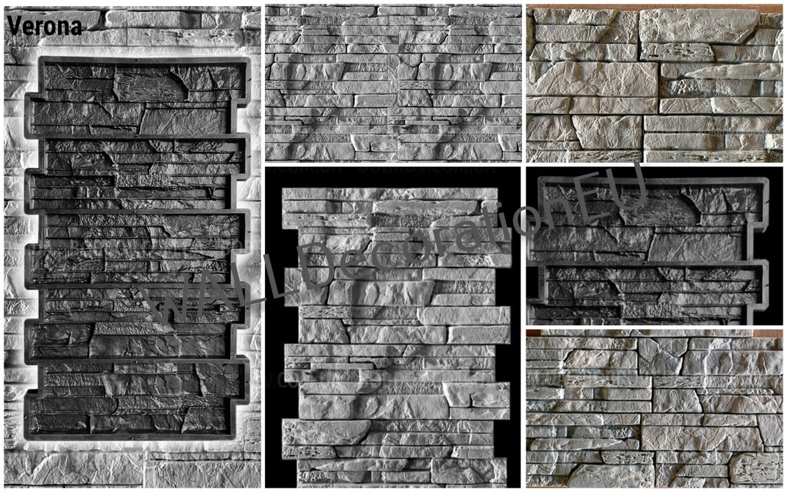 Rubber Mold for Gypsum or Concrete DIY Stone Tiles, Polyurethane Mold ...