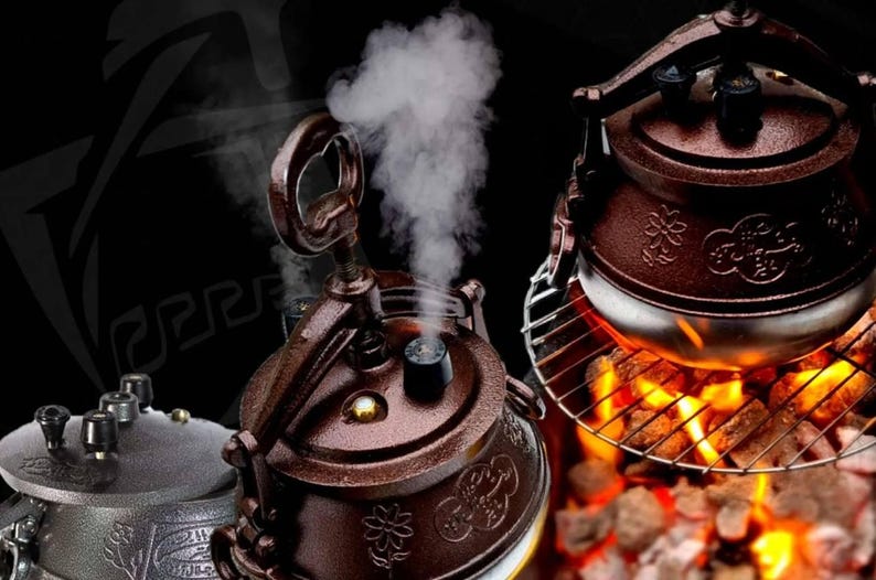 Traditional Afghan Kazan – Cast Aluminum Pressure Cooker Pot for Pilaf ...