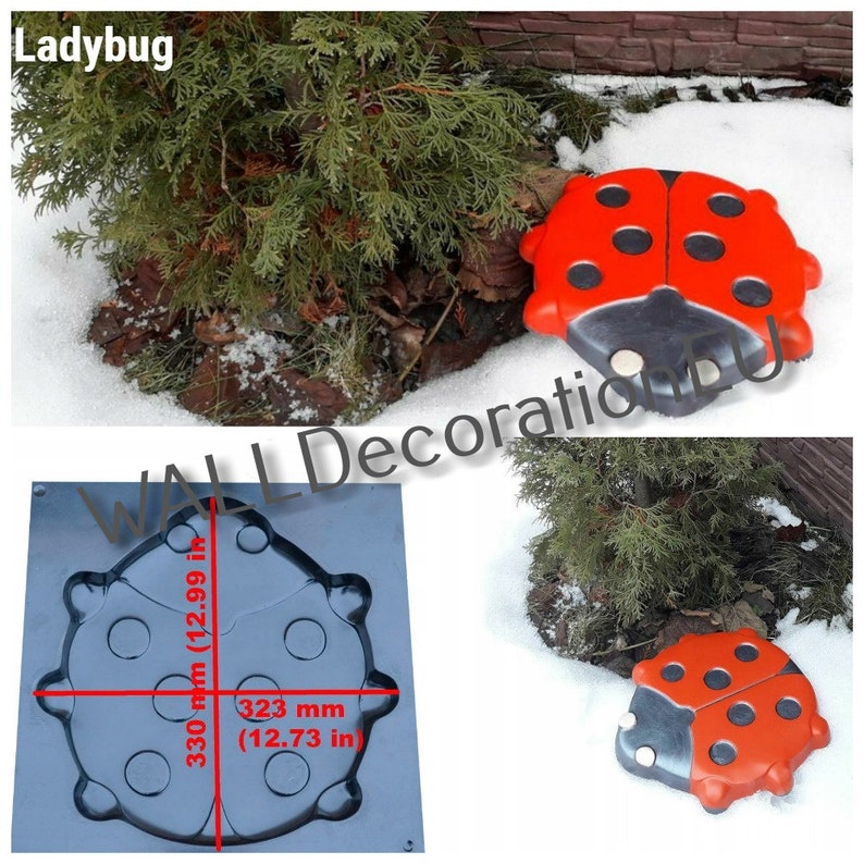 Ladybug - Plastic Mold for Making Concrete Stepping Stones and Garden ...