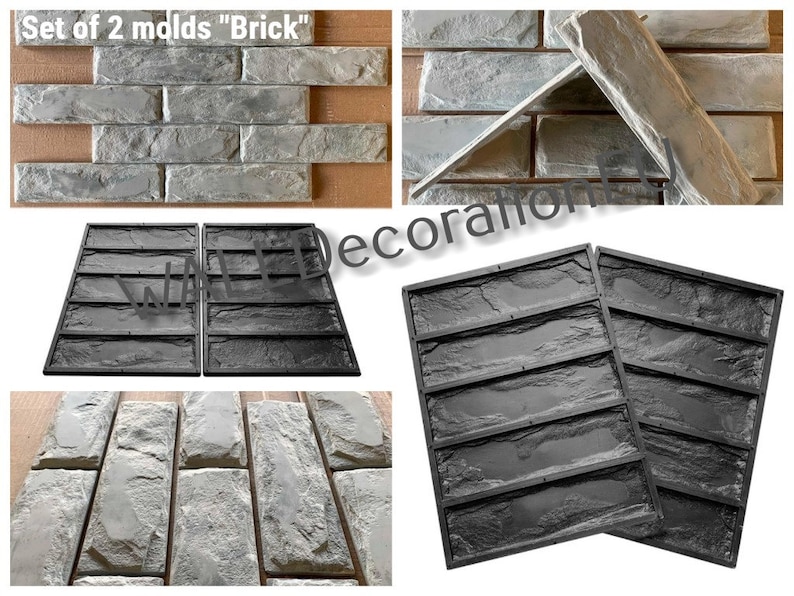 Rubber Mold for Gypsum or Concrete DIY Stone Tiles, Polyurethane Mold ...