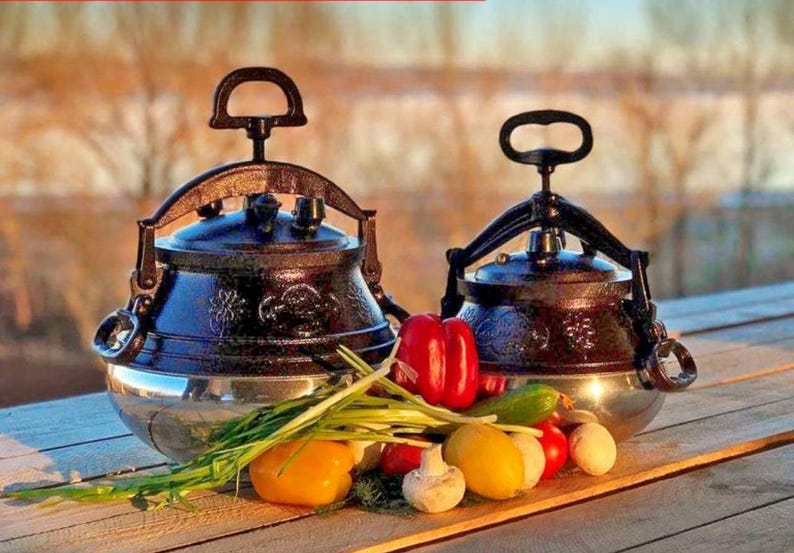 Traditional Afghan Kazan – Cast Aluminum Pressure Cooker Pot for Pilaf ...