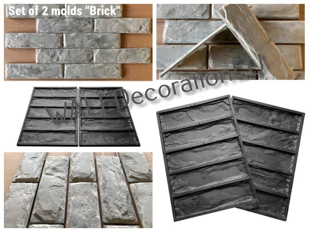 Rubber Mold for Gypsum or Concrete DIY Stone Tiles, Polyurethane Mold ...