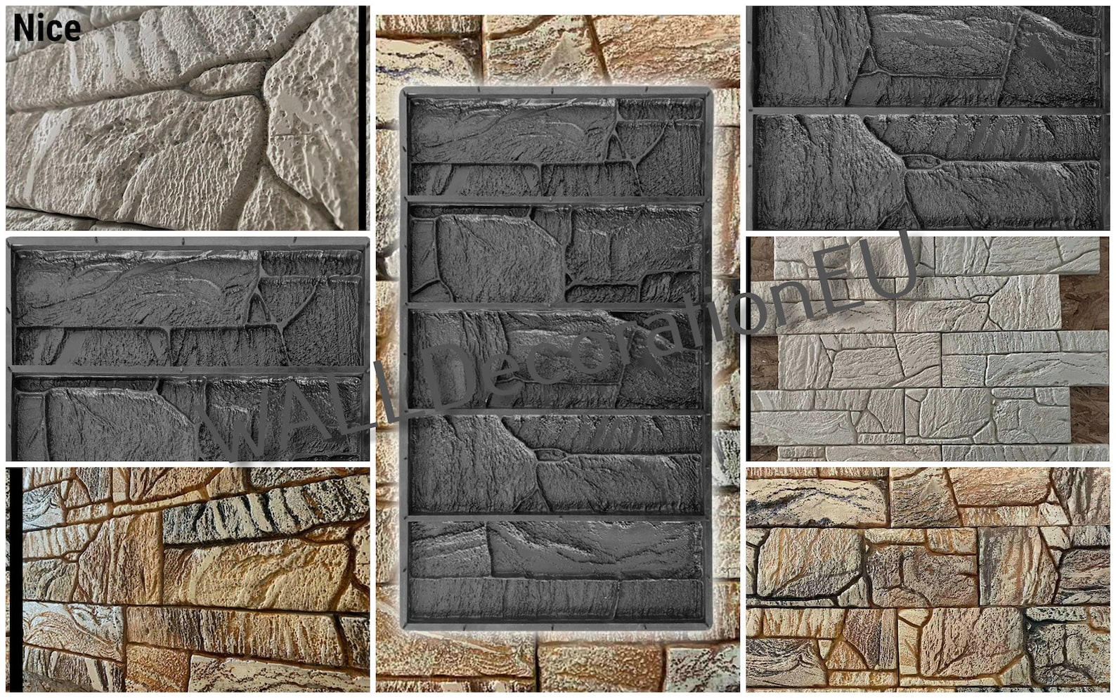 Rubber Mold for Gypsum or Concrete DIY Stone Tiles, Polyurethane Mold ...