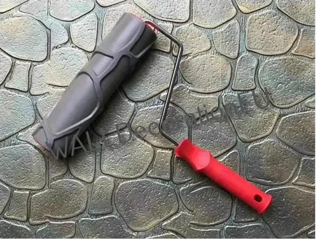 Roller With Handle – Rubber Texture Roller Stamp for Concrete, Plaster ...