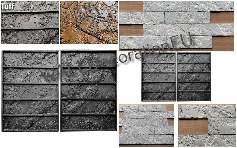 Rubber Mold for Gypsum or Concrete DIY Stone Tiles, Polyurethane Mold ...